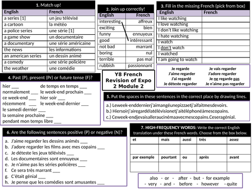 Expo 2 Module 2 Revision Worksheet | Teaching Resources