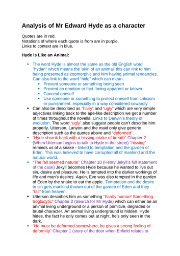 Dr Jekyll and Mr Hyde Notes Bundle | Teaching Resources
