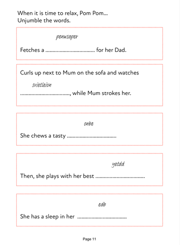 Creative Writing ‘Pom Pom At Home’ (6-9 years) | Teaching Resources