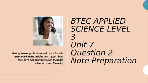 BTEC Applied Science L3 Unit 7 Section A Question 2 Guide for note ...