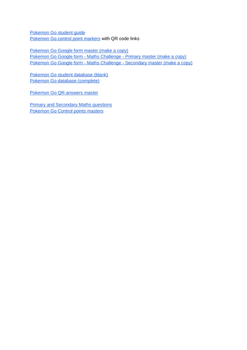 Pokemon Go Orienteering and Maths challenge - PE and cross curricular ...