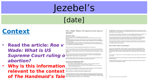 The Handmaid´s Tale Full Scheme of Work | Teaching Resources