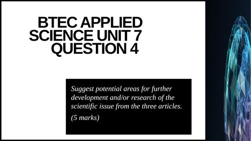 BTEC Applied Science L3 Unit 7 Section A Question 4 Note preparation ...