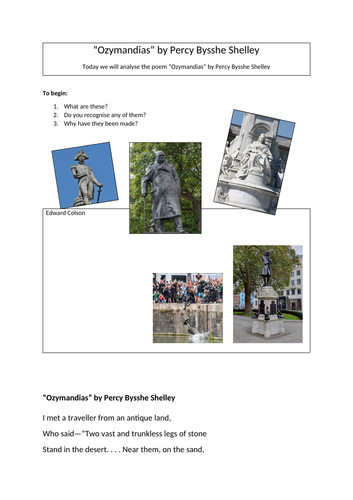 Ozymandias - power and conflict poetry | Teaching Resources