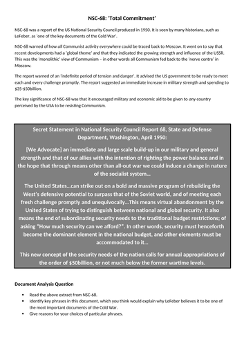 IB History - Cold War - 7. Stalin & Truman | Teaching Resources