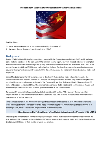 IB History - Cold War - 12. Sino-US Relations | Teaching Resources