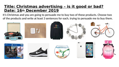 Christmas English Persuasive writing | Teaching Resources