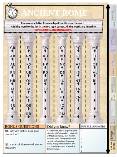 Electricity Science Escape Room | Teaching Resources