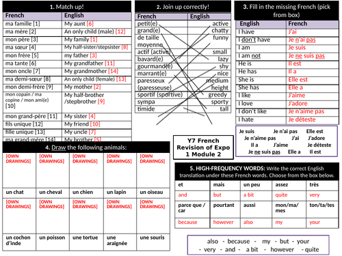 Expo 1 Module 2 Revision Worksheet | Teaching Resources