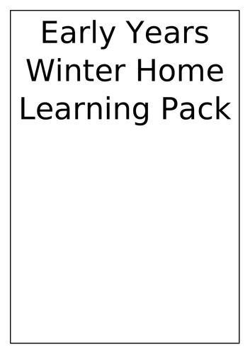 Winter EYFS Home Learning Pack | Teaching Resources