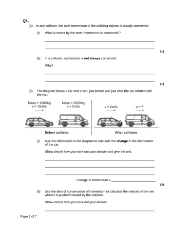 AQA GCSE Physics (9-1) P10.4 Momentum FULL LESSON | Teaching Resources