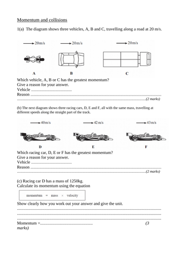 AQA GCSE Physics (9-1) P10 Force and Motion ALL LESSONS | Teaching ...