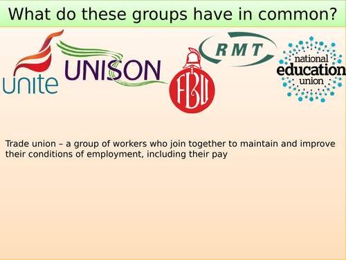 A-level Economics Trade unions | Teaching Resources