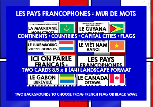 FRENCH-SPEAKING COUNTRIES WORD WALL | Teaching Resources