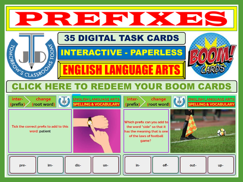 PREFIXES: 35 BOOM CARDS | Teaching Resources