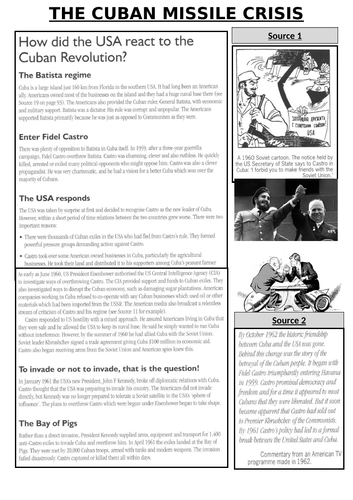 The Cuban Missile Crisis - ideal for GCSE | Teaching Resources