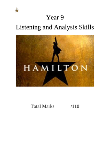 Hamilton Listening Booklet | Teaching Resources