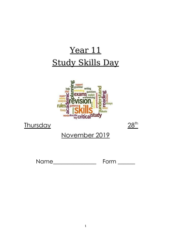 Exam Study skills planning booklet | Teaching Resources