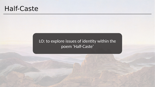 Half-caste - John Agard (Edexcel IGCSE English Literature) | Teaching ...