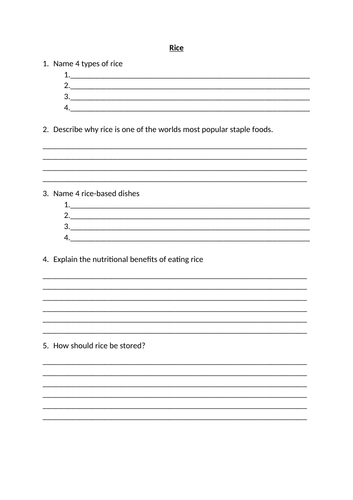 Rice - Food Commodities | Teaching Resources