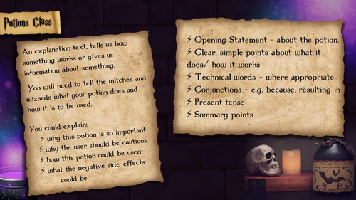 Potions Class Lesson- Designing, Instructions and Explanations ...