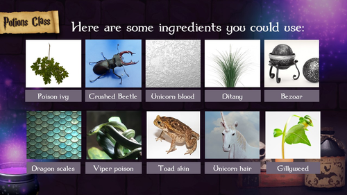 Potions Class Lesson- Designing, Instructions and Explanations ...