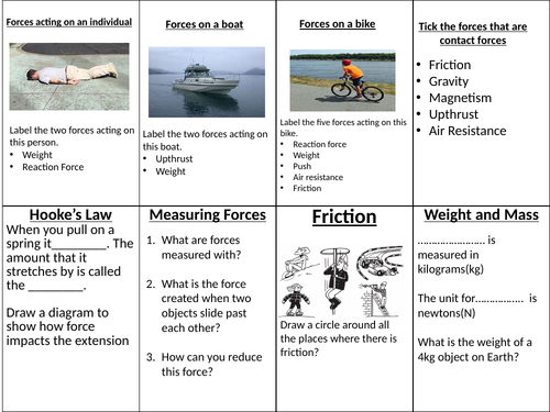 Forces Revision | Teaching Resources