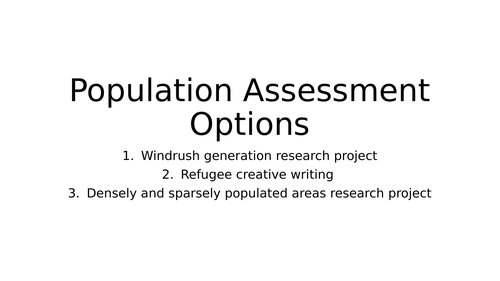 Population homework projects | Teaching Resources