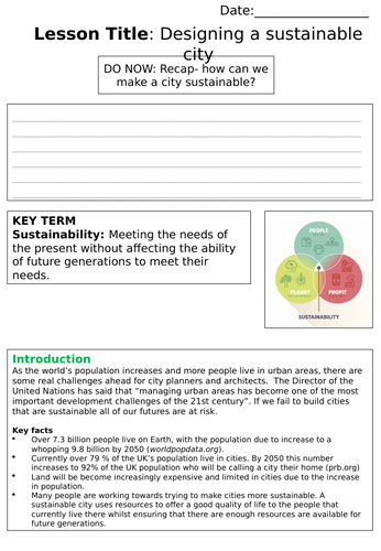 Sustainable city design | Teaching Resources
