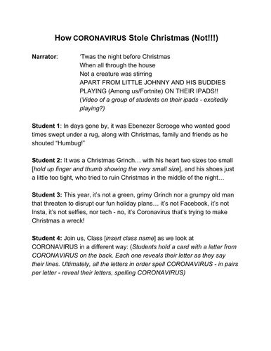 How Coronavirus Stole Christmas (NOT!!) | Teaching Resources