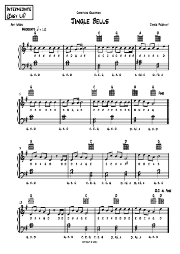 "JINGLE BELLS" [EASY PIANO ARRANGEMENTS] | Teaching Resources