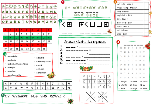 French Christmas Code Breaker | Teaching Resources
