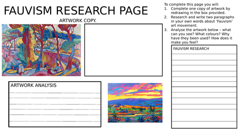 Year 7 Fauvism Lesson | Teaching Resources