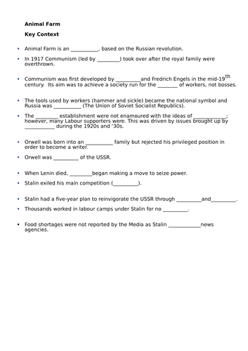 Animal Farm Context Lesson for AQA English Literature GCSE | Teaching ...