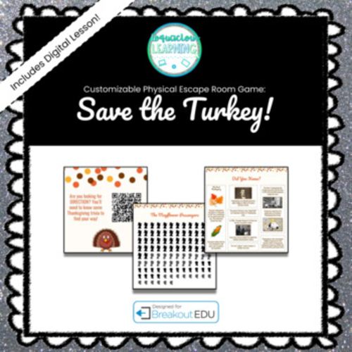 Save the Turkey! Customizable Thanksgiving Themed Breakout Game w ...