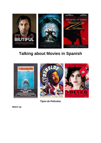 Talking about Movies in Spanish Booklet | Teaching Resources