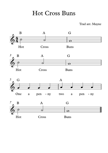 Easy Hot Cross Buns for Recorder | Teaching Resources