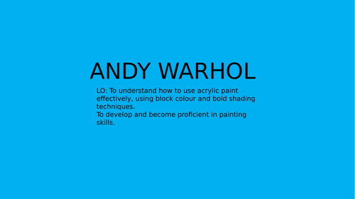 Andy Warhol lesson | Teaching Resources