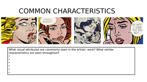 Roy Lichtenstein - Comic book design lesson | Teaching Resources