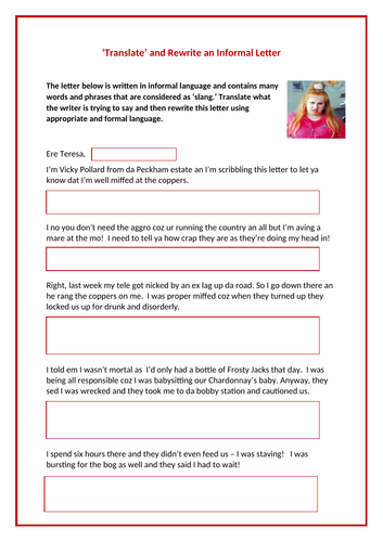 Functional Skills English: Formal and Informal Language Fun Letter Task ...