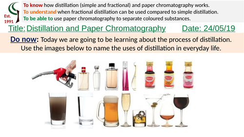 Distillation and paper chromatography | Teaching Resources