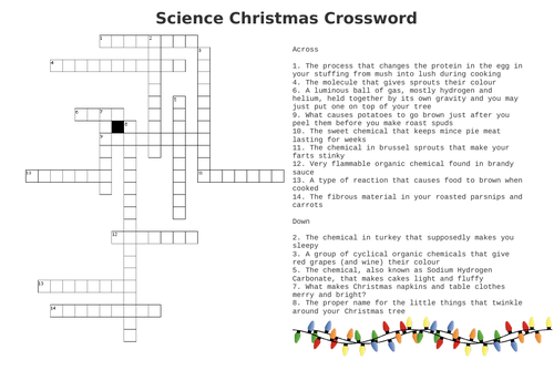 Christmas Science Crossword and Wordsearch | Teaching Resources