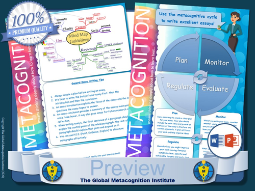 Metacognition Reflective Essay Toolkit (Self-Regulated Learning & Essay ...