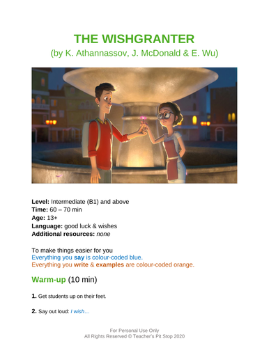 ESL - Based on the Short Film THE WISHGRANTER (by K. Athannassov, J ...