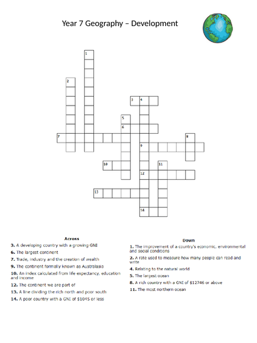 Geography word searches and crossword puzzles | Teaching Resources