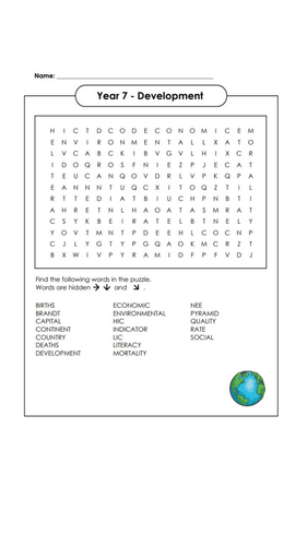 Geography word searches and crossword puzzles | Teaching Resources