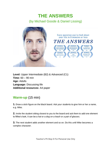ESL - Based on the Short Film THE ANSWERS (by Michael Goode & Daniel ...