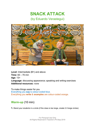 ESL - Based on the Short Film SNACK ATTACK (by Eduardo Verastegui ...