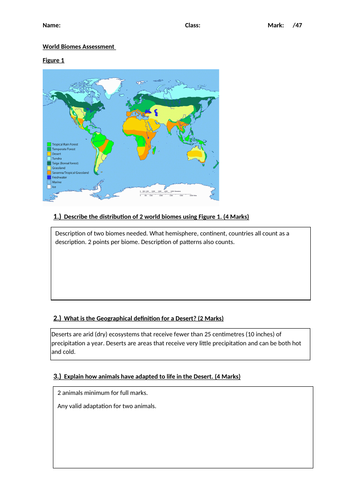 World Biomes SOW | Teaching Resources