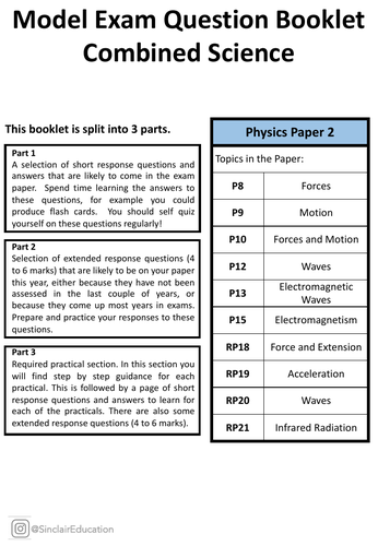 AQA GCSE Physics Paper 2 Revision Booklet | Teaching Resources